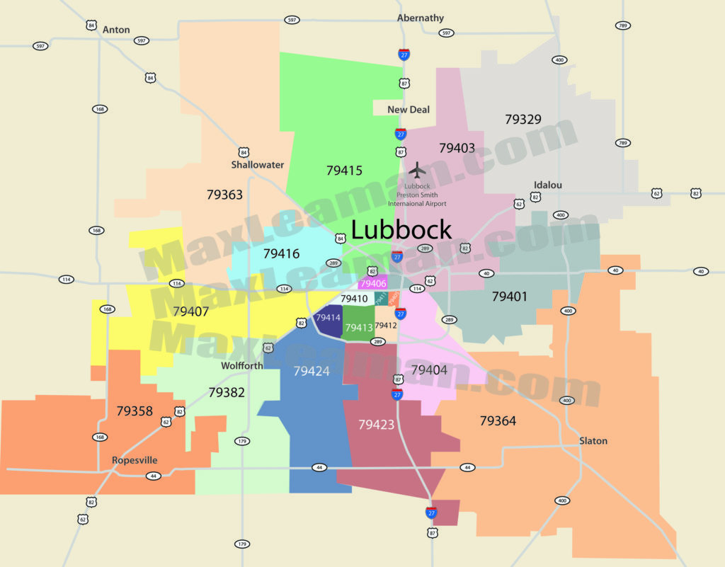 Lubbock Zip Code Map - Zipcode Map Lubbock, Texas - Lubbock Map